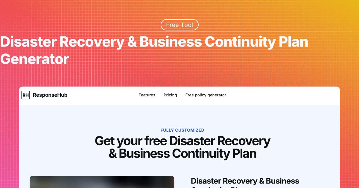 Free, customizable Disaster Recovery & Business Continuity Plan ...